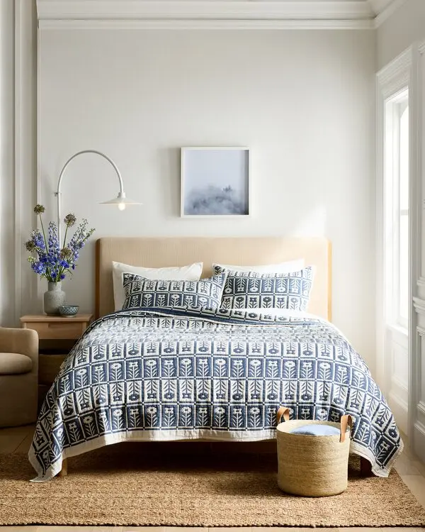 Quince Jacquard Floral Coverlet Set - Glacier Blue