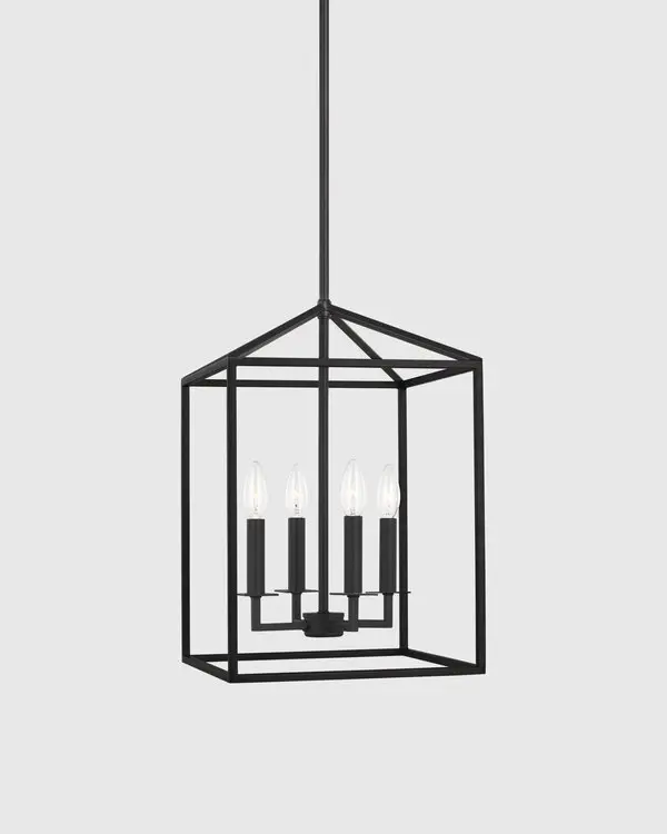 Quince Steel Lantern Pendant Light - Black
