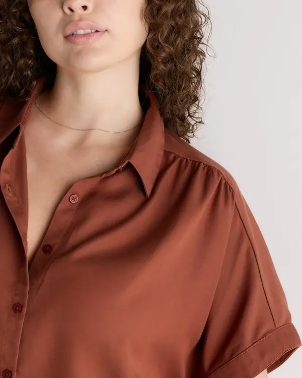 Quince Vintage Wash Camp Shirt - Terracotta
