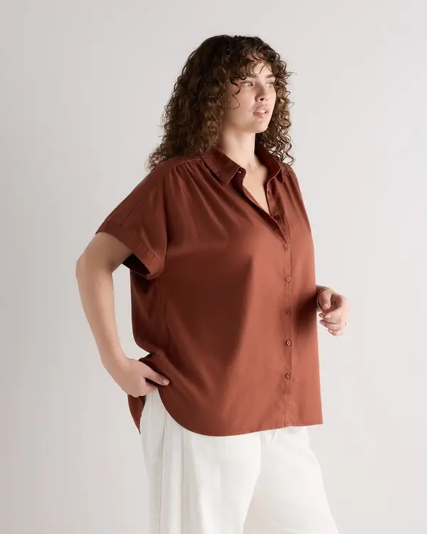 Quince Vintage Wash Camp Shirt - Terracotta