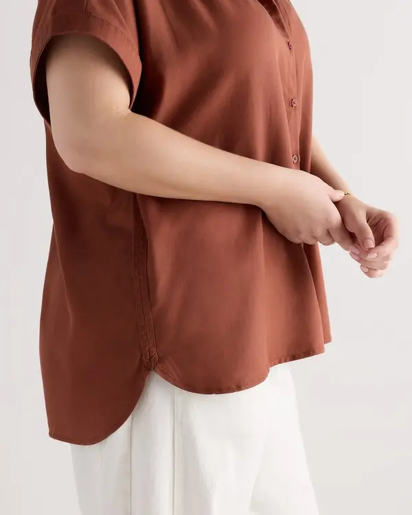 Quince Vintage Wash Camp Shirt - Terracotta