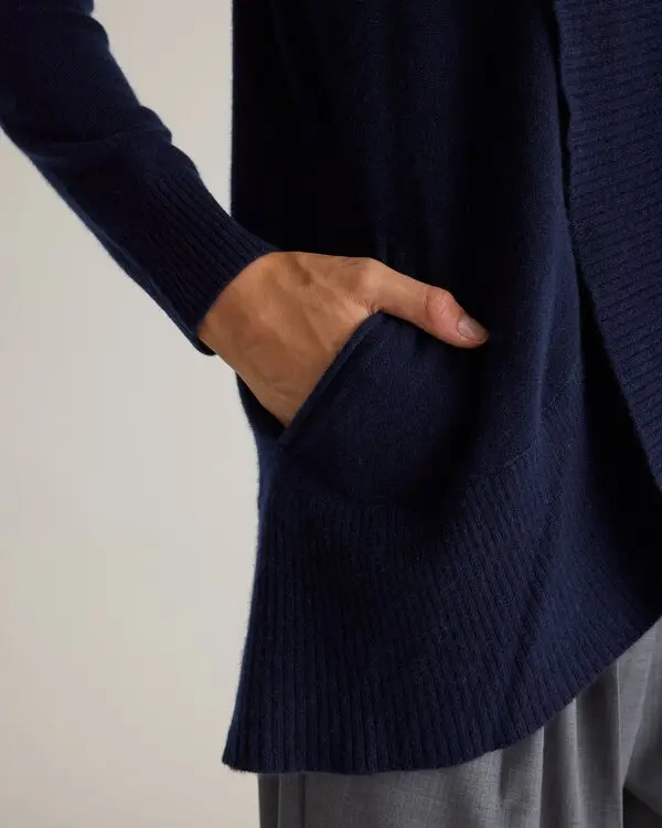 Quince Mongolian Cashmere Open Cardigan Sweater - True Navy