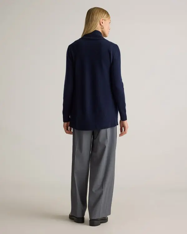 Quince Mongolian Cashmere Open Cardigan Sweater - True Navy