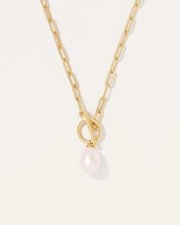 Quince Freshwater Cultured Pearl Toggle Necklace - Gold Vermeil