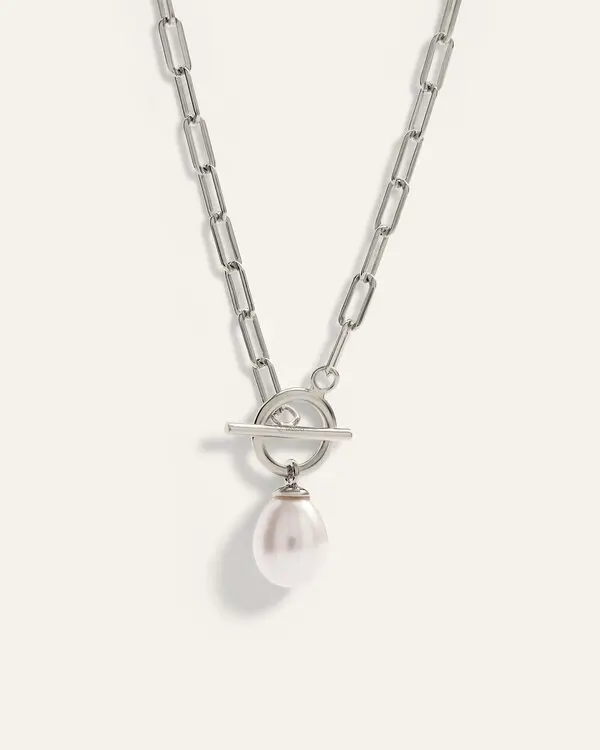 Quince Freshwater Cultured Pearl Toggle Necklace - Sterling Silver