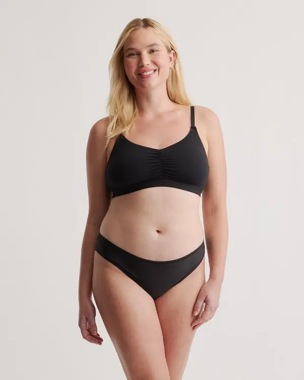 Quince Micromodal Ruched Bralette - Black
