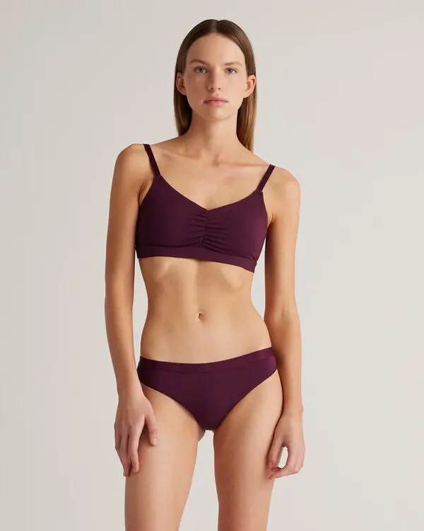 Quince Micromodal Ruched Bralette - Syrah