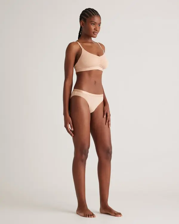 Quince Micromodal Ruched Bralette - Warm Sand