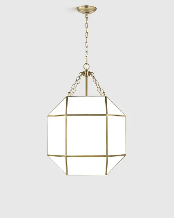 Quince Geometric Steel Lantern Light - Brass