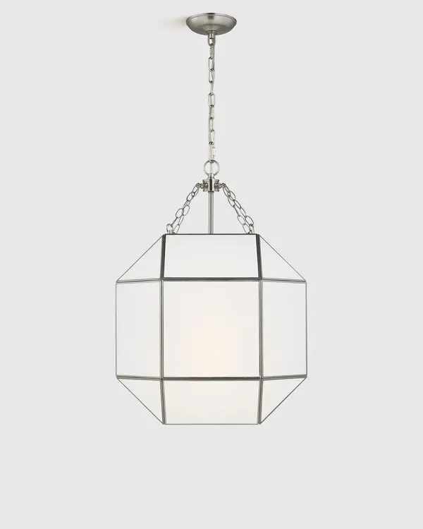 Quince Geometric Steel Lantern Light - Silver