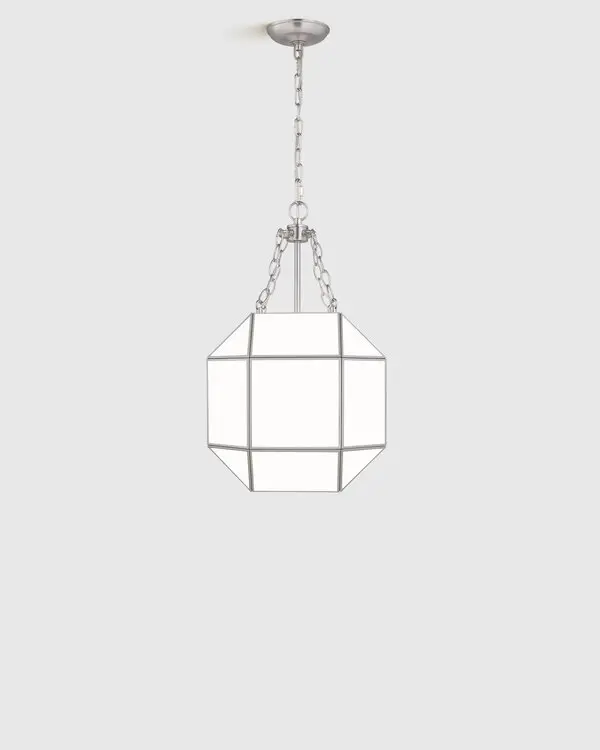Quince Geometric Steel Lantern Light - Silver