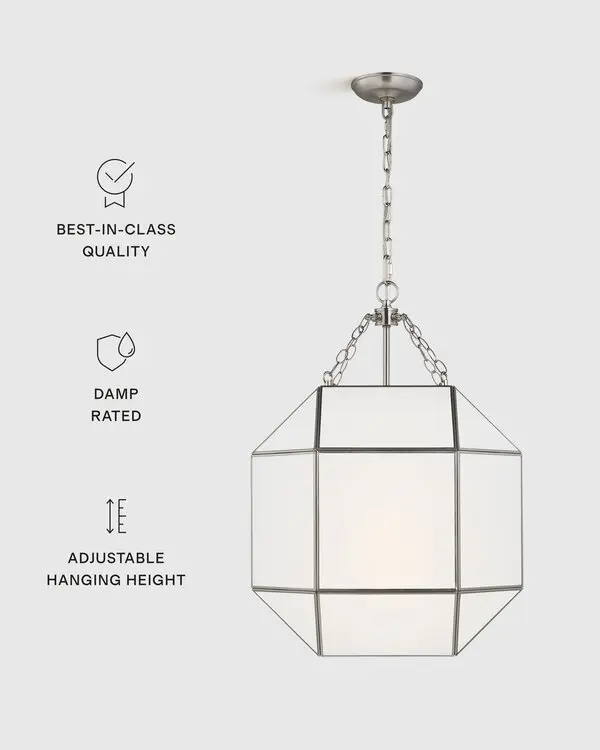Quince Geometric Steel Lantern Light - Silver
