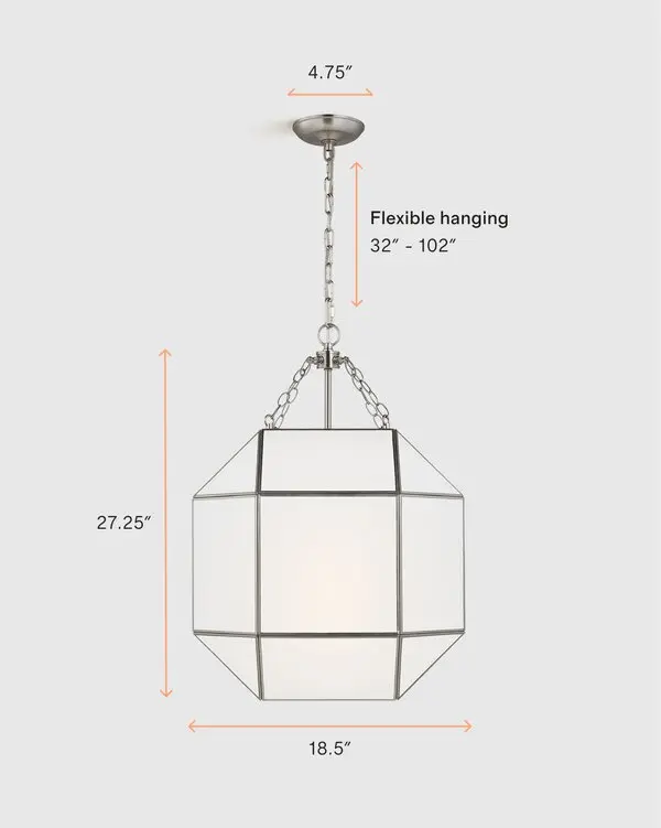 Quince Geometric Steel Lantern Light - Silver