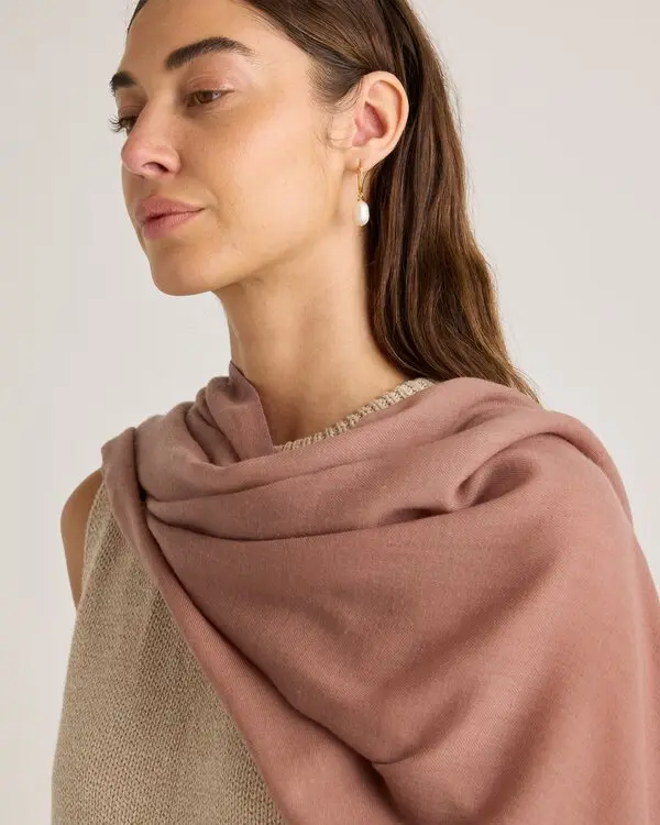 Quince 100% Pashmina Wool Scarf - Light Mauve