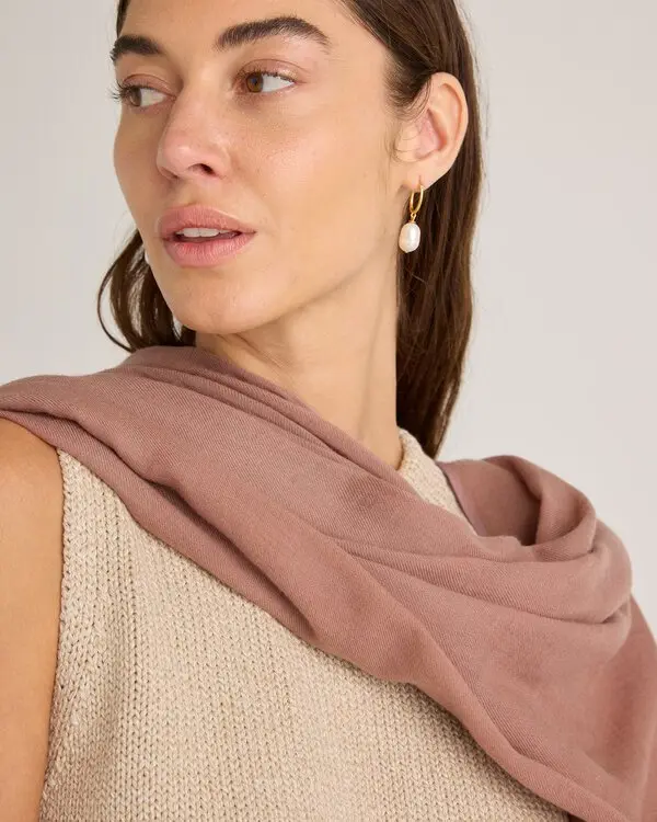 Quince 100% Pashmina Wool Scarf - Light Mauve