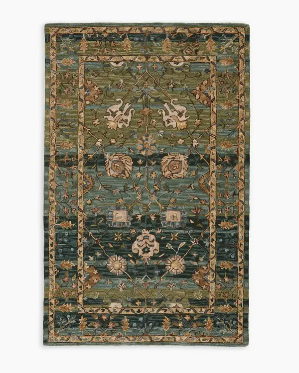 Quince Aden Wool Rug - Green