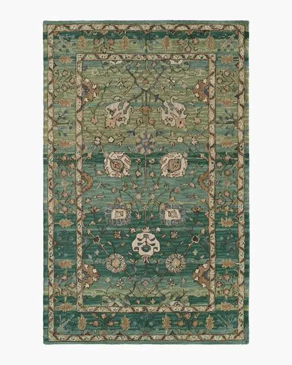 Quince Aden Wool Rug - Green