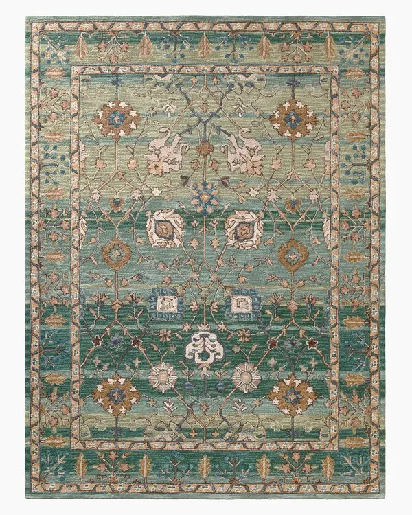 Quince Aden Wool Rug - Green