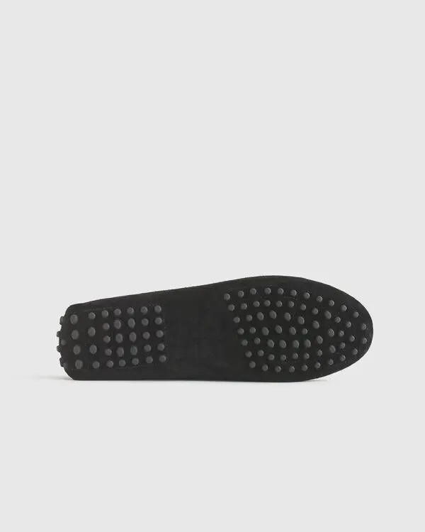 Quince Suede Driver Loafer - Black