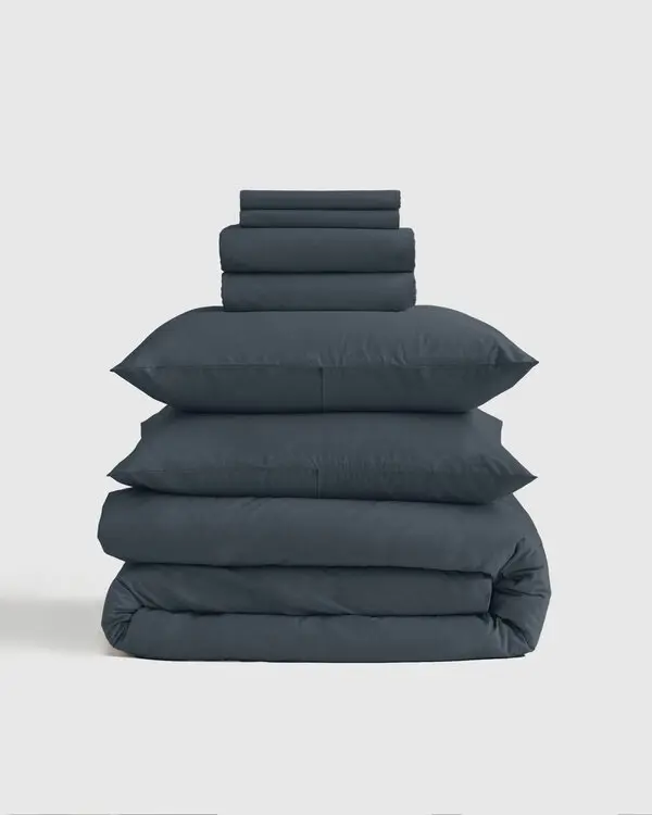 Quince Organic Brushed Cotton Deluxe Bedding Bundle - Nightfall