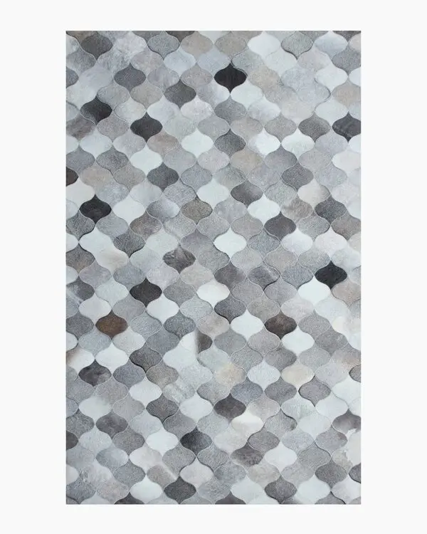 Quince Trellis Hair On Hide Rug - Grey
