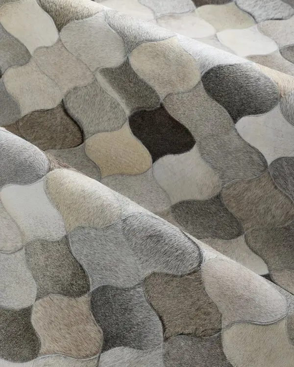 Quince Trellis Hair On Hide Rug - Grey