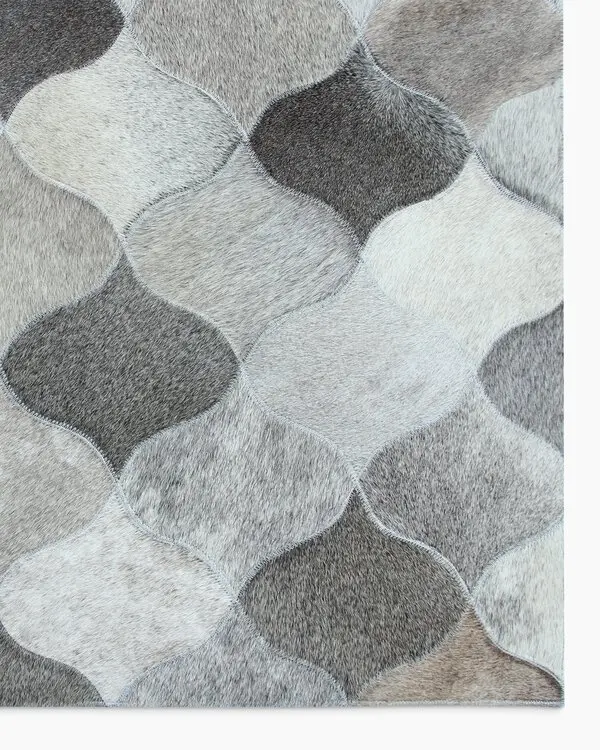 Quince Trellis Hair On Hide Rug - Grey