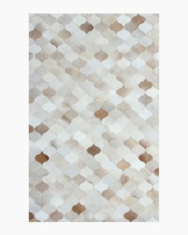 Quince Trellis Hair On Hide Rug - Natural