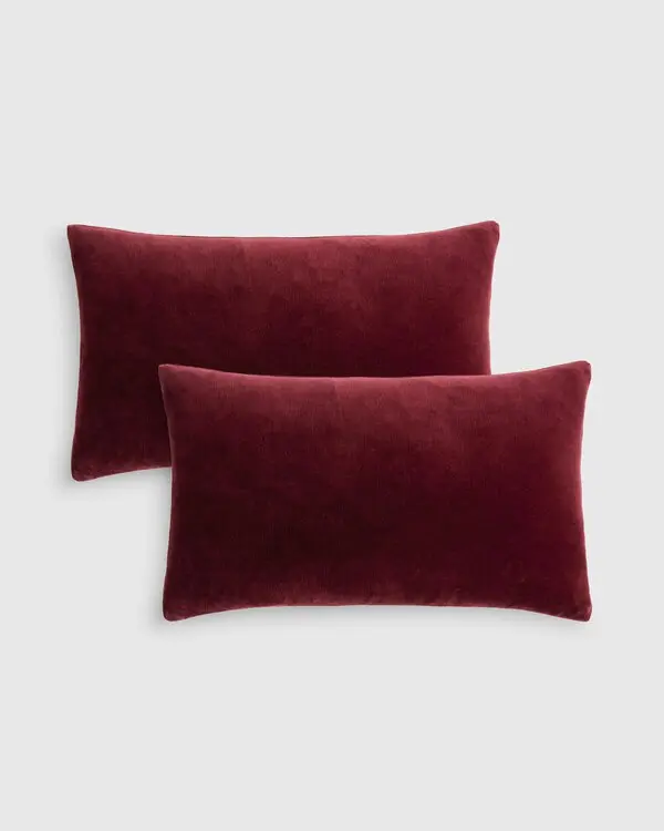 Quince Classic Cotton Velvet Pillow Cover - Bordeaux