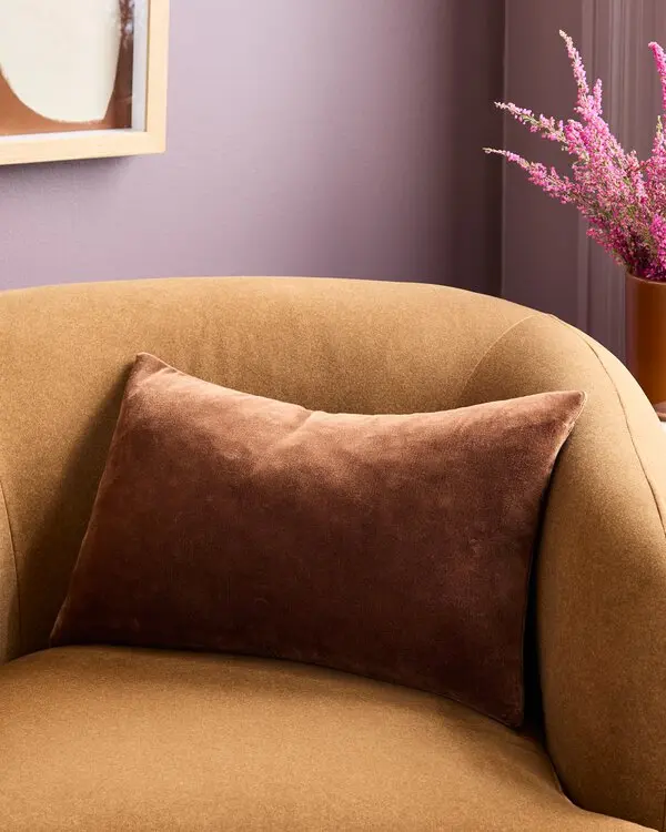 Quince Classic Cotton Velvet Pillow Cover - Chestnut