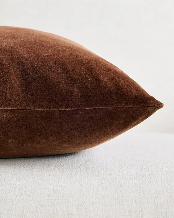 Quince Classic Cotton Velvet Pillow Cover - Chestnut