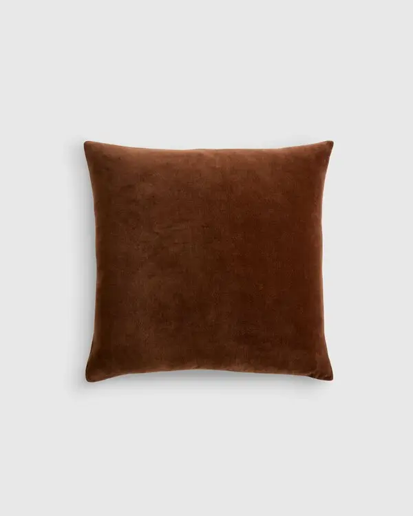 Quince Classic Cotton Velvet Pillow Cover - Chestnut