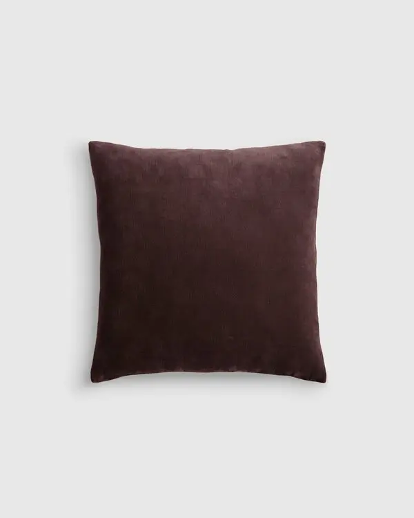 Quince Classic Cotton Velvet Pillow Cover - Espresso