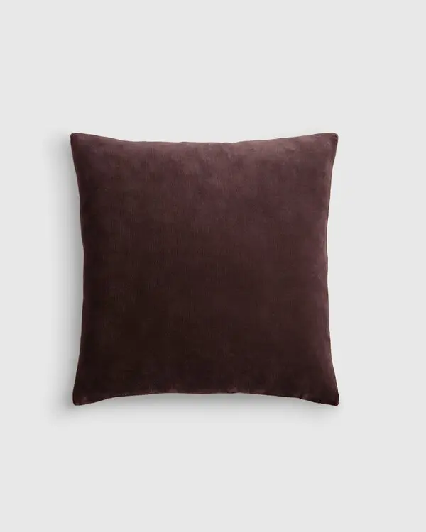 Quince Classic Cotton Velvet Pillow Cover - Espresso