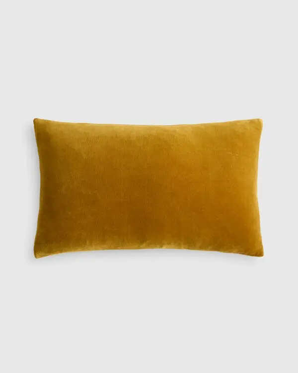 Quince Classic Cotton Velvet Pillow Cover - Marigold