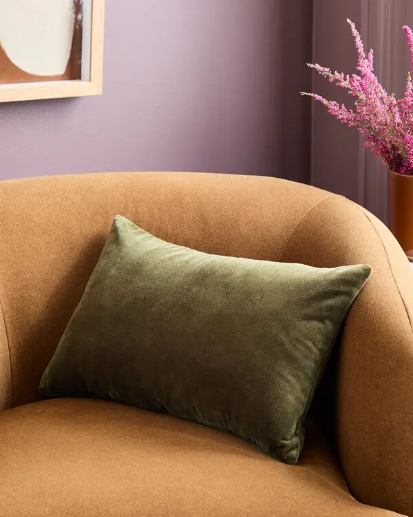 Quince Classic Cotton Velvet Pillow Cover - Moss