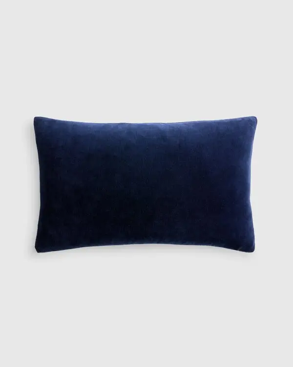 Quince Classic Cotton Velvet Pillow Cover - Navy