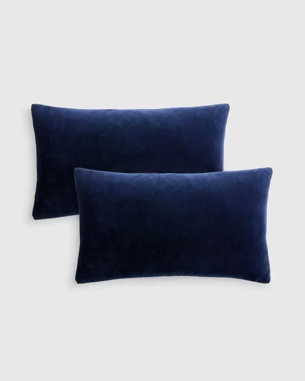 Quince Classic Cotton Velvet Pillow Cover - Navy