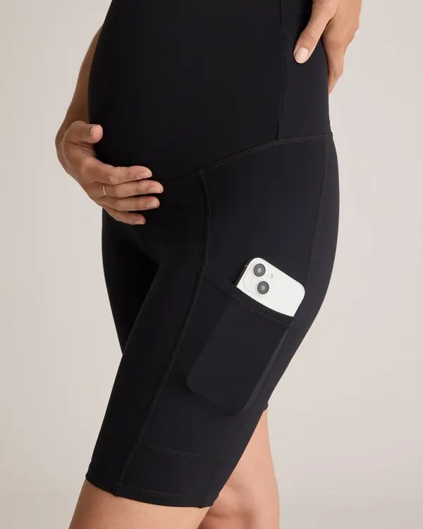 Quince Ultra-form Maternity Pocket Bike Short - Black