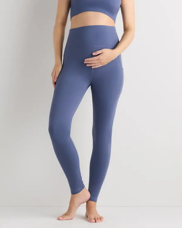 Quince Ultra-form Maternity Pocket Bike Short - Storm Blue