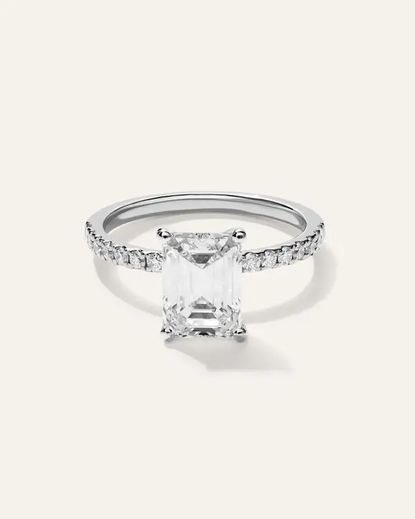 Quince Lab Grown Diamond Emerald Cut Engagement Ring 2.5ct - Platinum