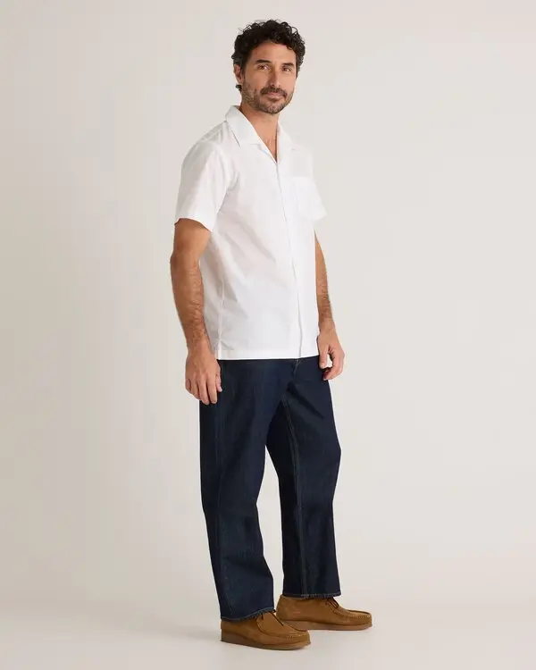 Quince Stretch Poplin Camp Shirt - White