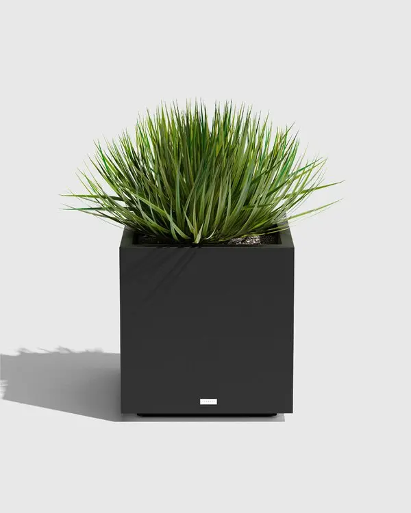 Quince Veradek Block Series All Weather Square Planter - Black