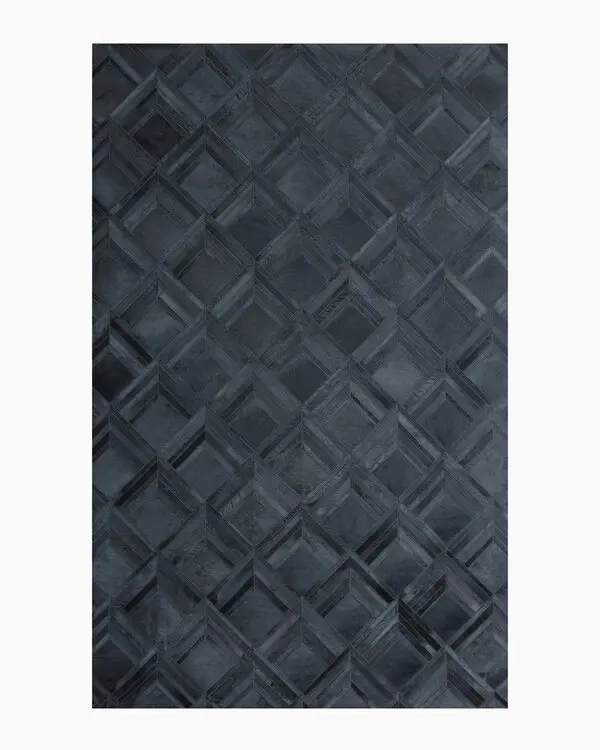 Quince Blocks Hair On Hide Rug - Black