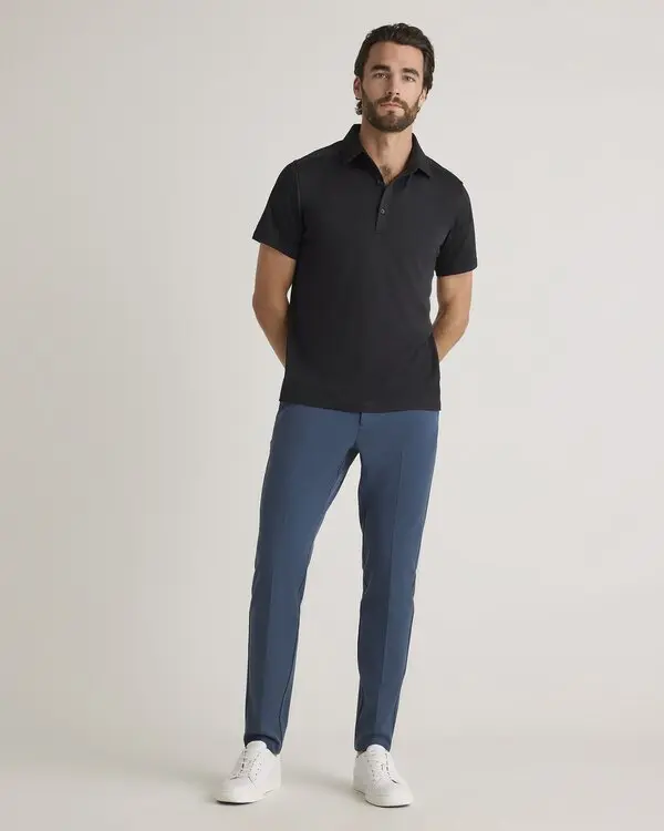 Quince Commuter Stretch Pique Polo - Black
