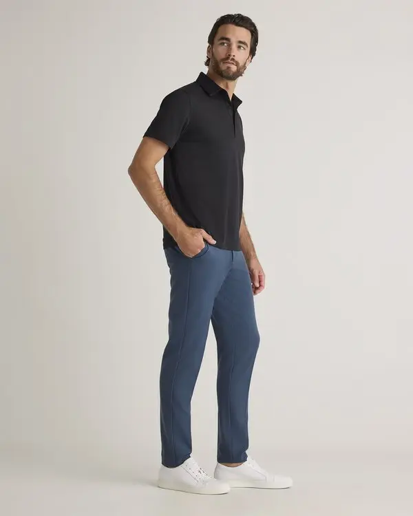 Quince Commuter Stretch Pique Polo - Black