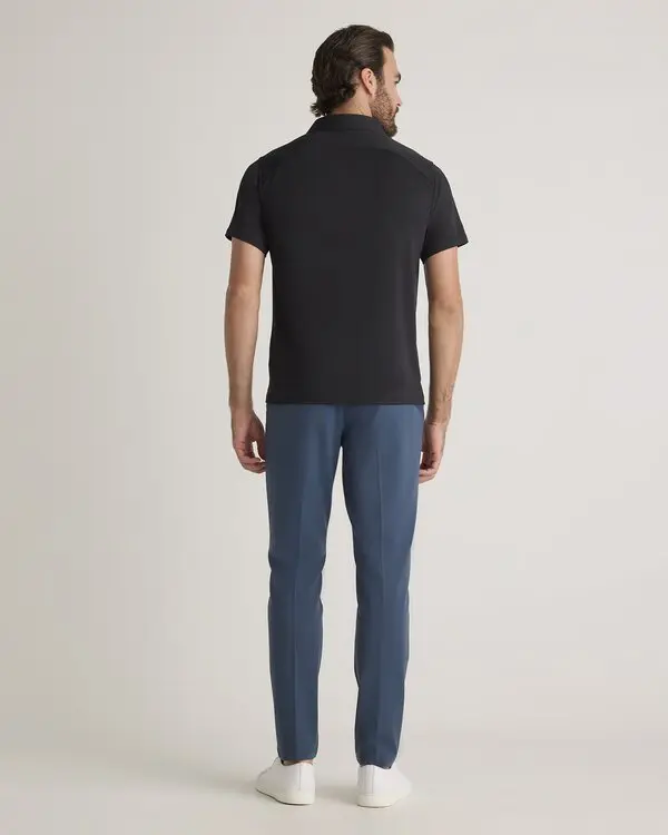 Quince Commuter Stretch Pique Polo - Black