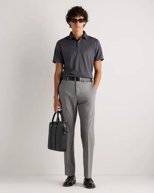 Quince Commuter Stretch Pique Polo - Dark Coal