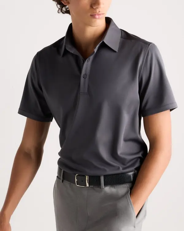 Quince Commuter Stretch Pique Polo - Dark Coal