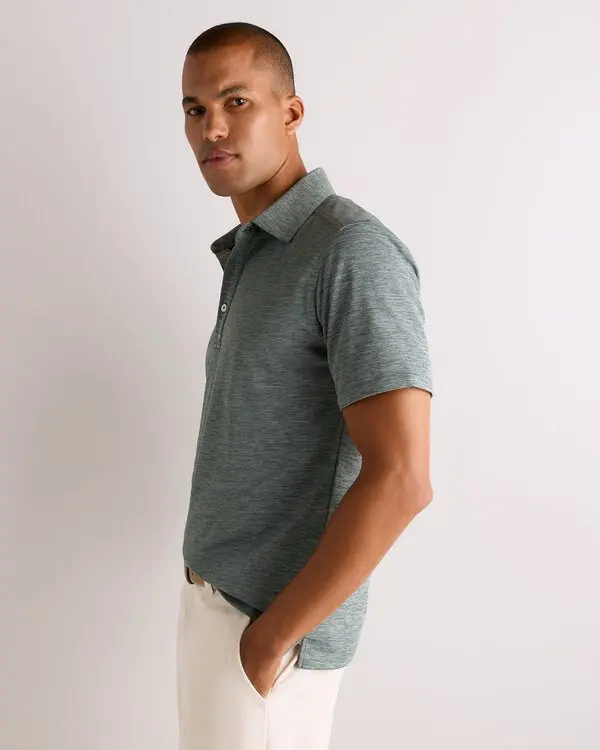Quince Commuter Stretch Pique Polo - Pine Green